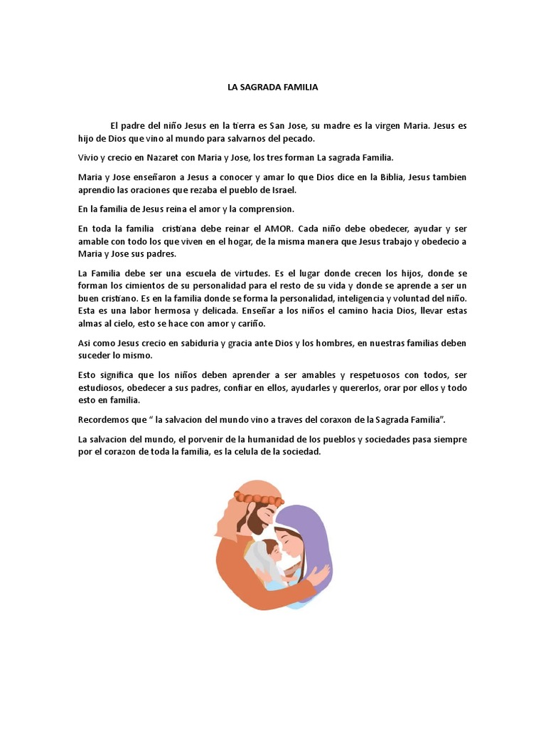 La Sagrada Familia: Amor y Virtudes | PDF | Ciencias sociales ...