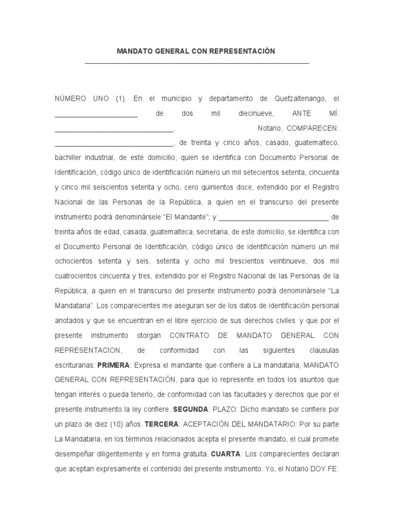 Mandato General Con Representación | PDF | Justicia | Crimen y violencia