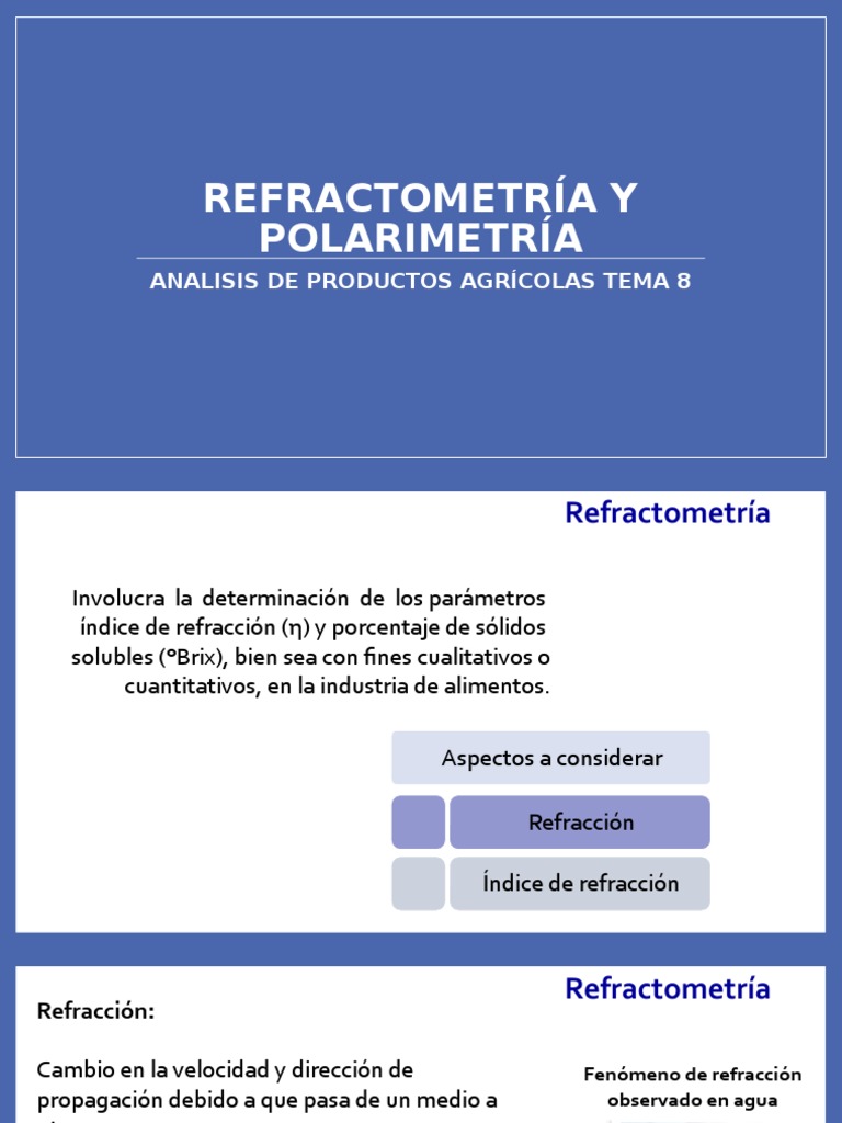 refractometría y polarimetría | PDF
