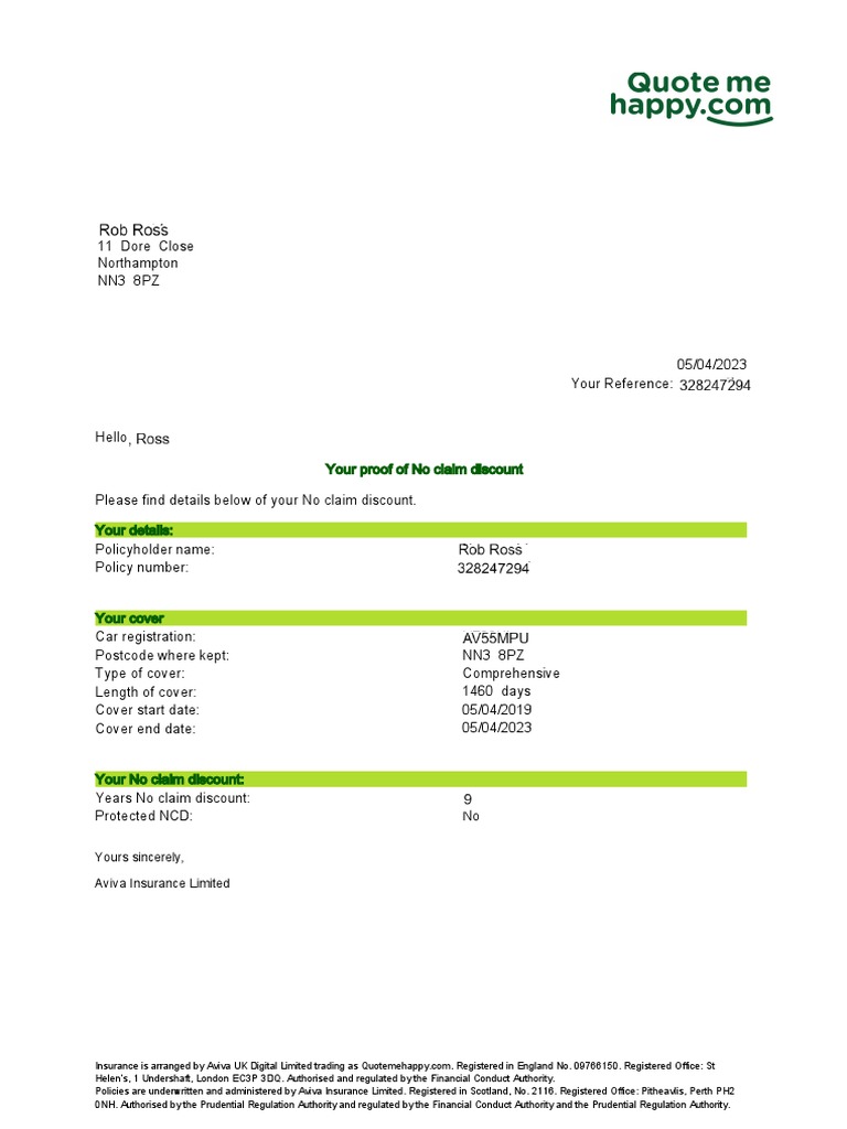 PDF-proof of no claim bonus | PDF