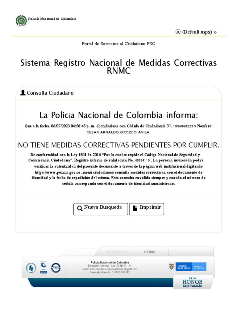 Consulta RNMC | PDF