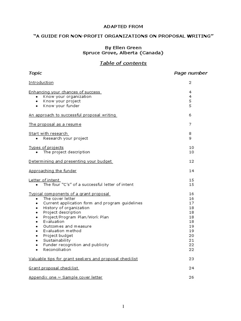 Guide To Writing Proposals Ellen Green Sep061 | PDF