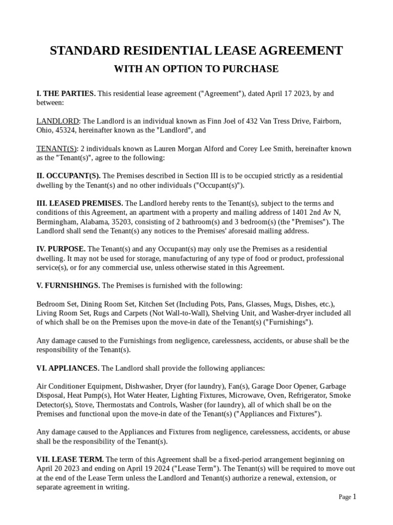 Residential-Lease-Agreement 2023 04 17 | PDF