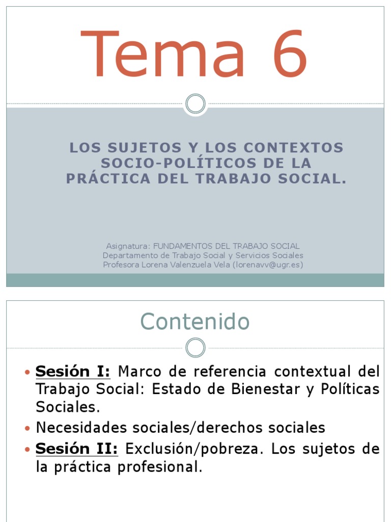 Tema 6. Sujetos y Contextos | PDF