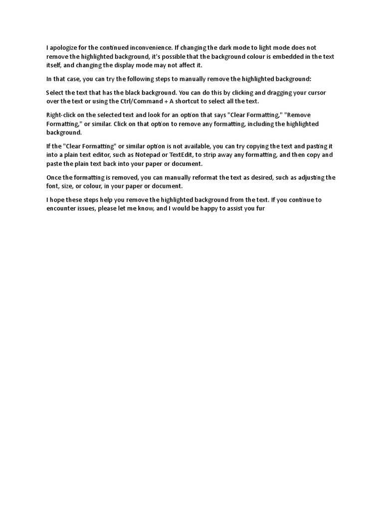 Removing Highlighted Background | PDF