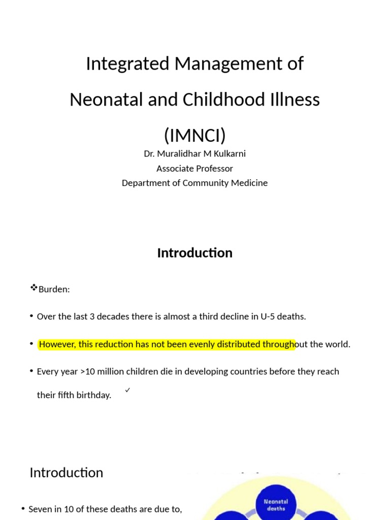IMNCI - 6th Sem | PDF | Diarrhea | Pneumonia