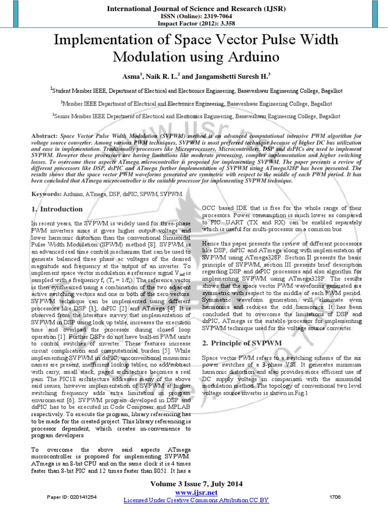 Implementation Of Space Vector Pulse Wid Pdf
