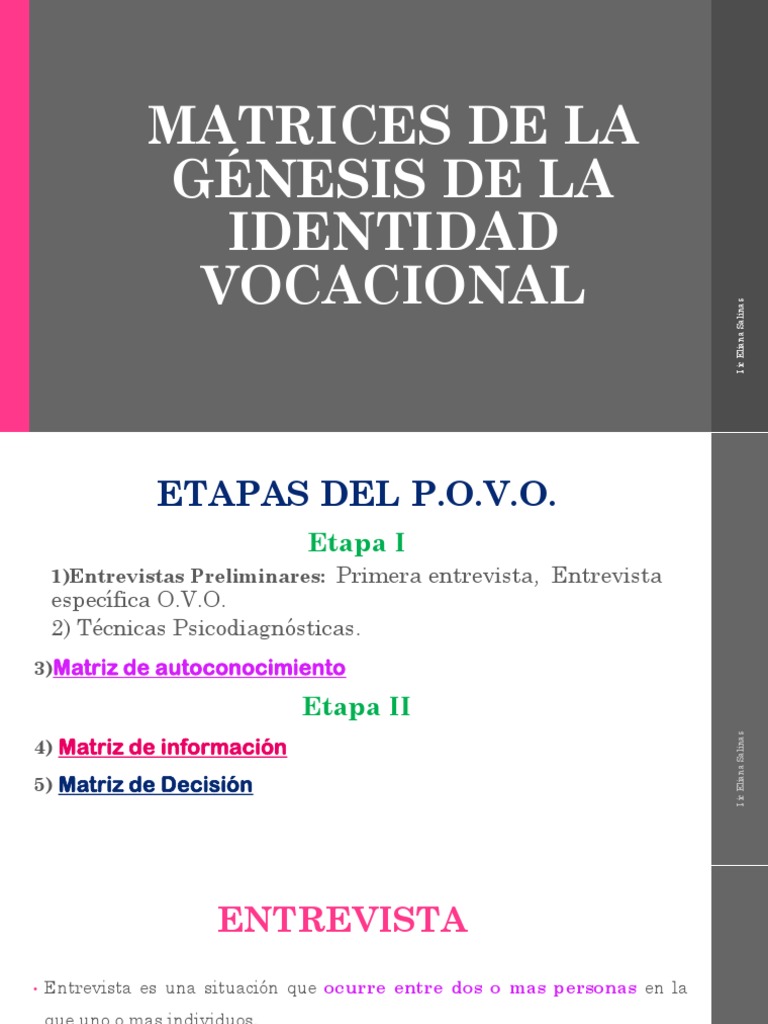 12-Unidad 3 - Matrices de La Génesis de La Identidad Vocacional | PDF ...