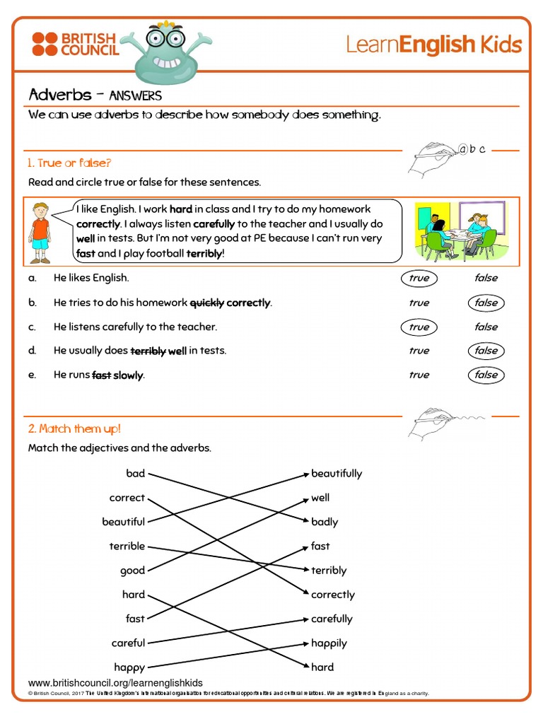 Grammar Practice Adverbs Worksheet Answers | PDF | Adverb | English ...