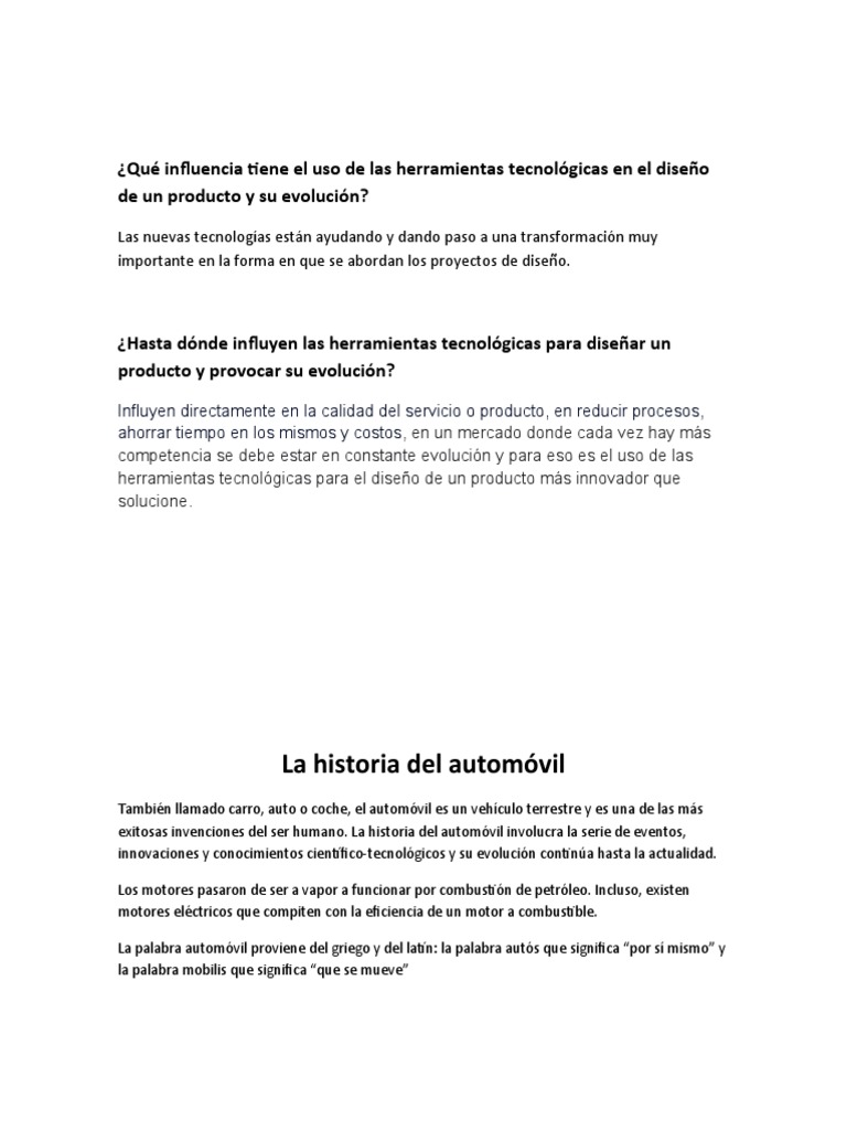 La Historia Del Automóvil | PDF | Coche | Motores