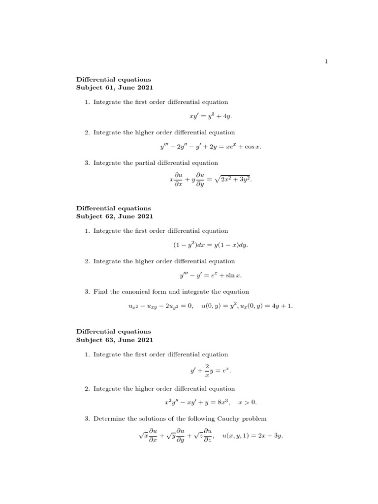 SET3 Subiecte Ecuatii 61 80 | PDF | Equations | Differential Calculus