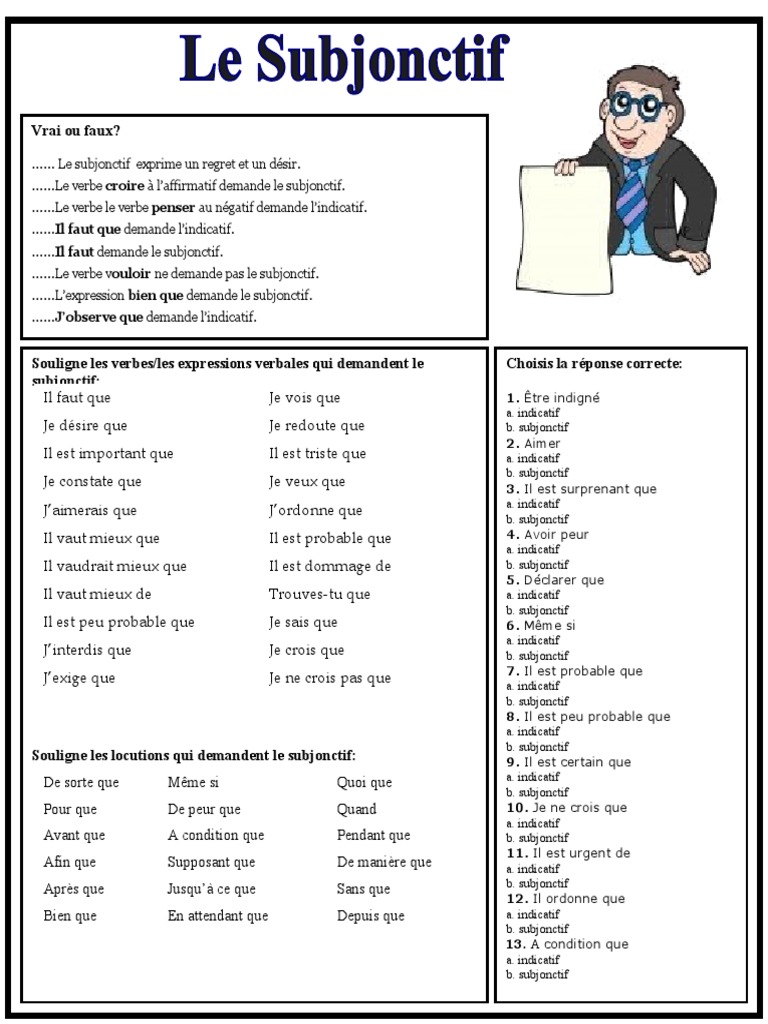 Le Subjonctif Exercices | PDF