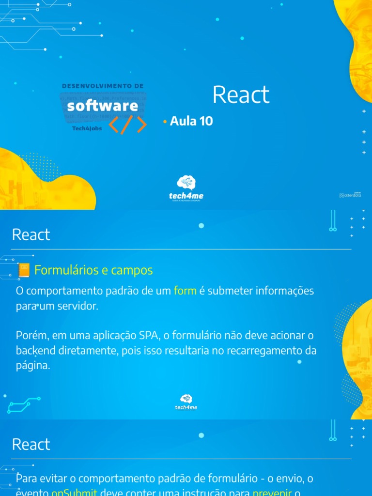 Aula 10 React Renderização Condicional E Formulários Pdf Informática Programação De 