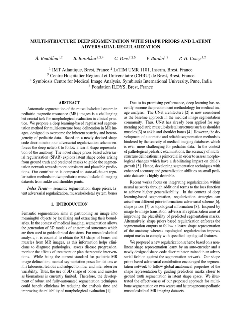 Boutillon Shape Priors Latent Adverarial Regularization ISBI 2021 | PDF | Image Segmentation ...