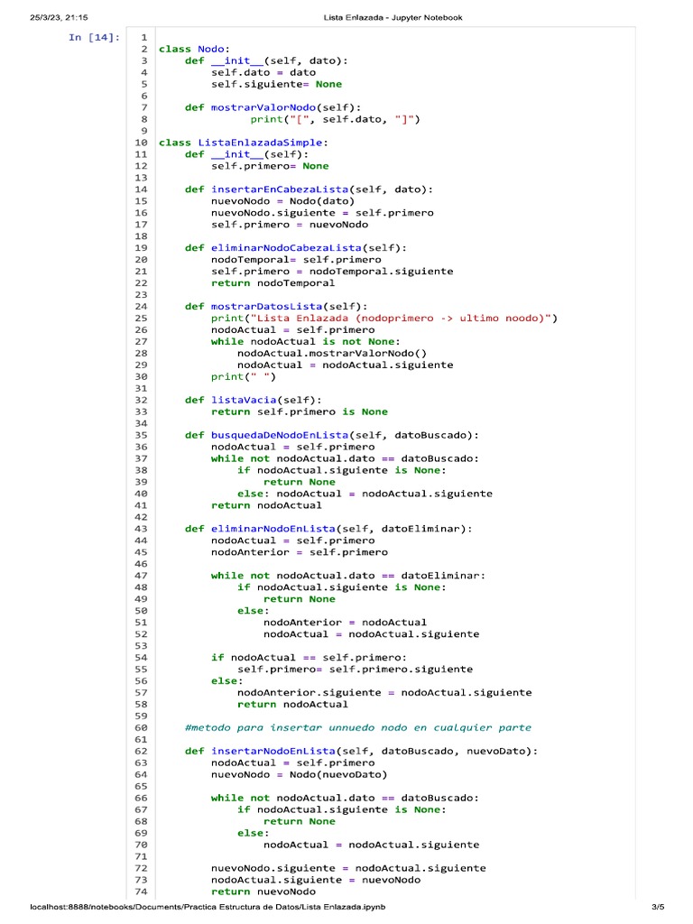 Lista EnlazadaSimple Python | PDF