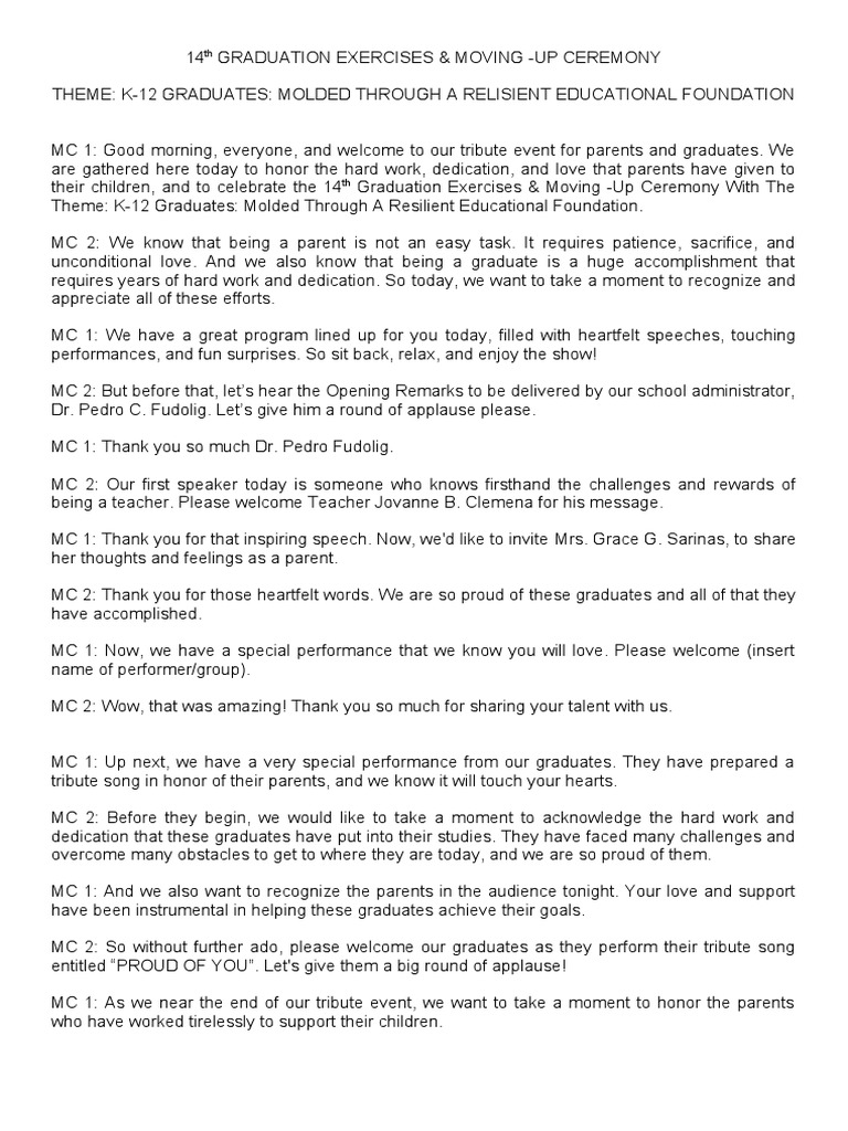 Script MC Grad and Rec | PDF