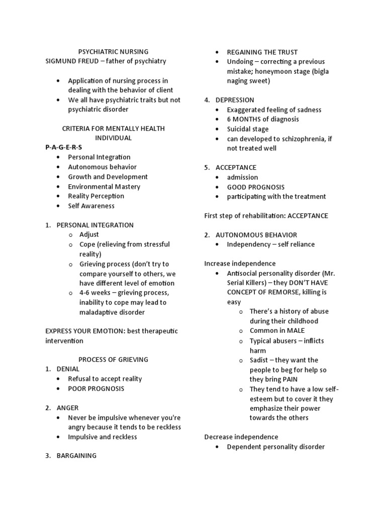 Psychiatric Nursing | PDF