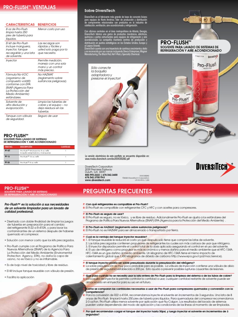 Pro Flush Limpiador | PDF | Solvente | Refrigeración