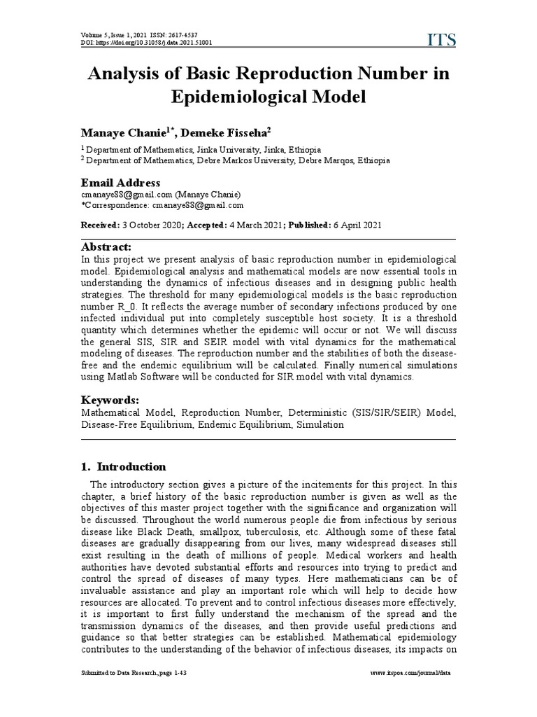 Analysis of Basic Reproduction Number in Epidemiological Model | PDF | Infection | Conceptual Model