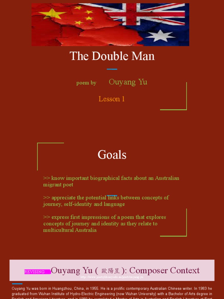 Ao1 Ouyang Yu The Double Man Lesson 1 2 | PDF | Poetry | Writing