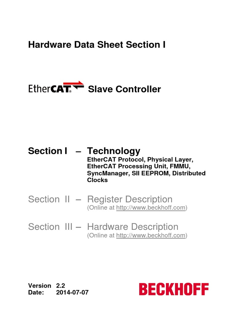 Beckoff Ethercat | PDF | Osi Model | Ethernet