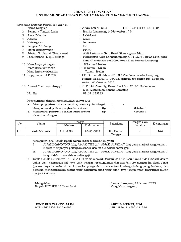 SURAT KETERANGAN kp4 Revisi | PDF