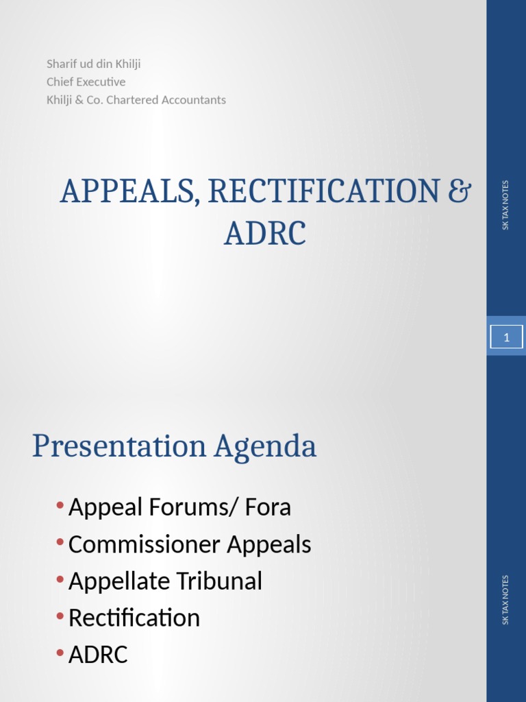 Tax Appeals & ADRC Guide | PDF | Tribunal | Taxes