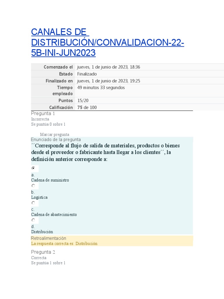 Convalidacion Canales de Distribucion | PDF | Marketing | Al por menor