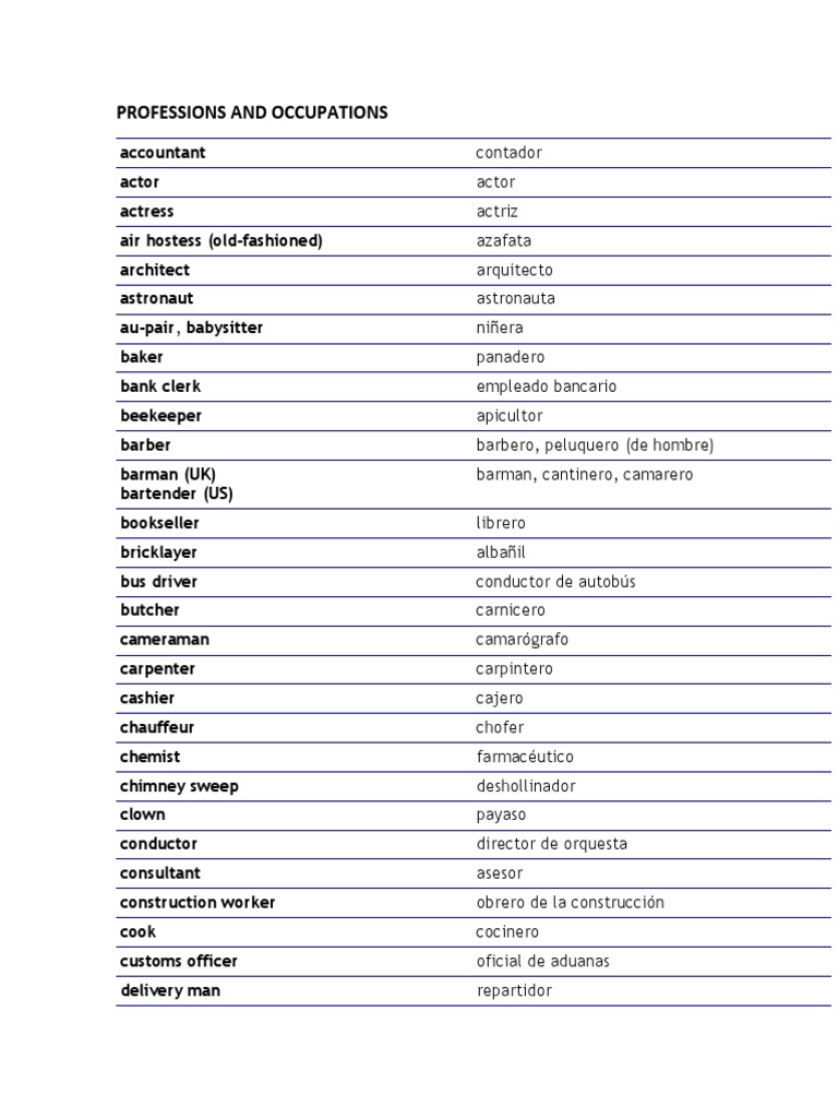Professions and Occupations | PDF | Employment