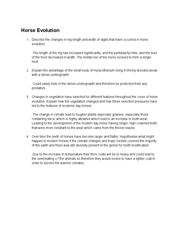 Horse Evolution Pdf