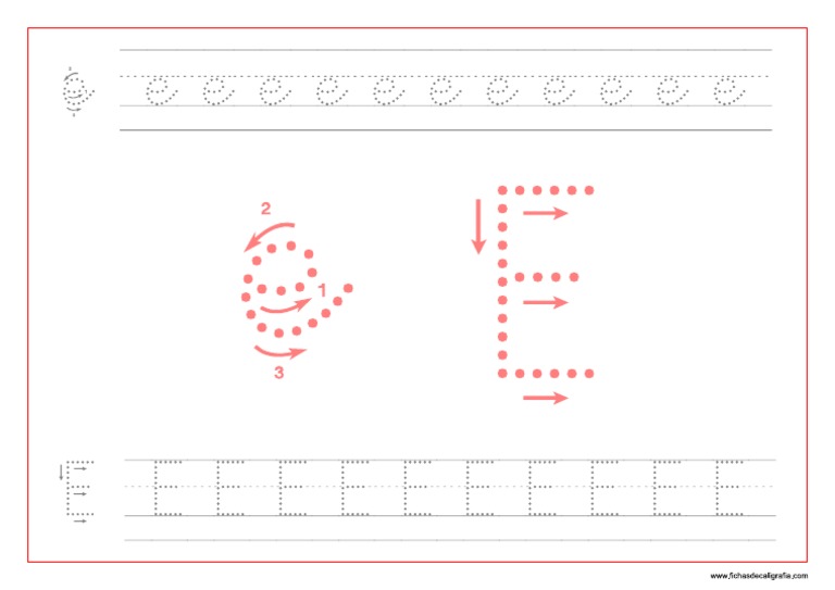 Ficha Caligrafia Imprimir Letra e | PDF