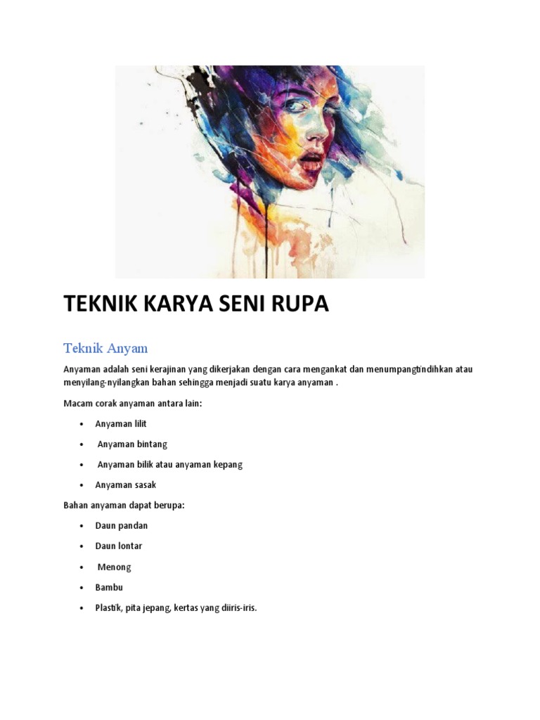 Sway Teknik Karya Seni Rupa | PDF