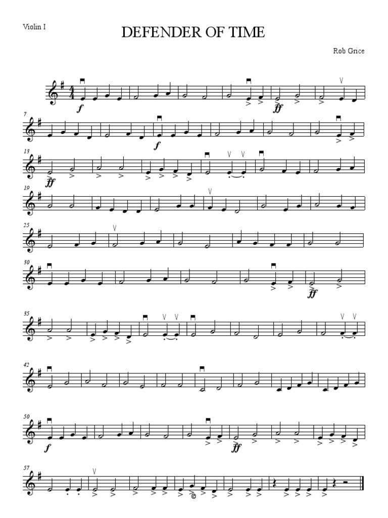 Defender of Time - Violin I | PDF