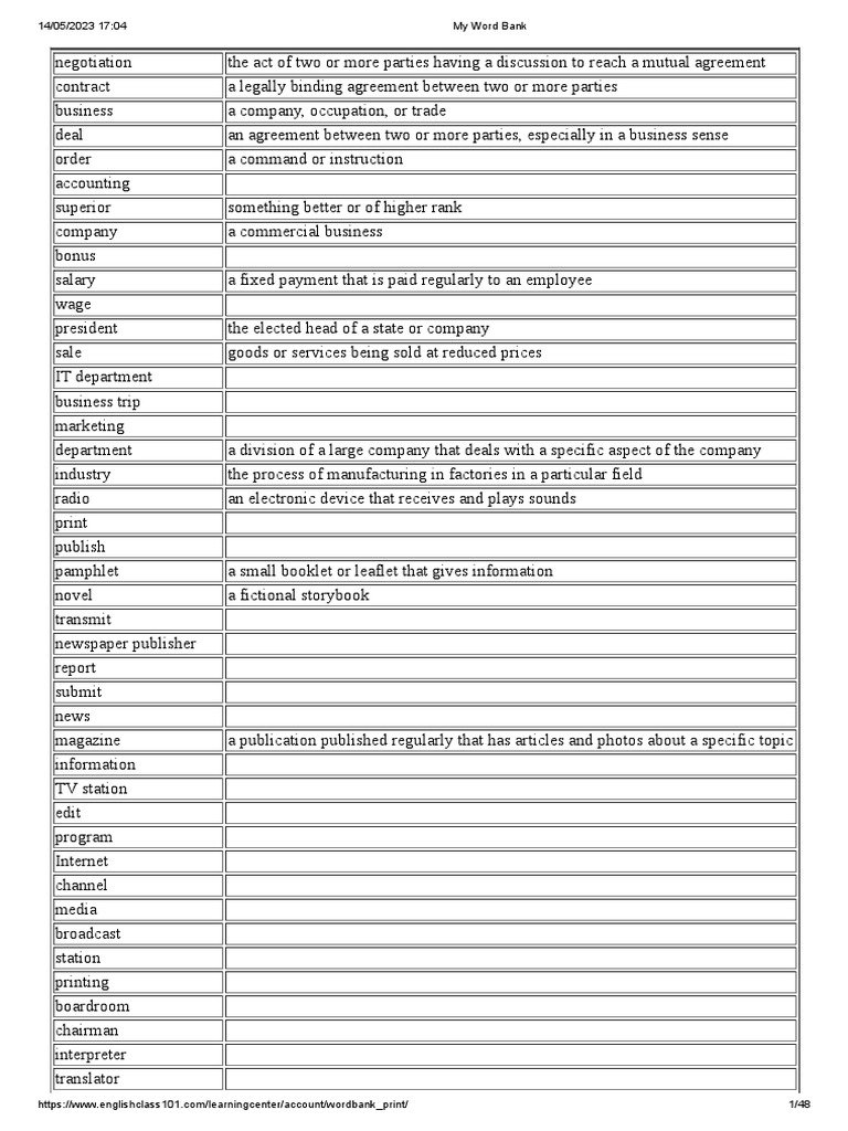My Word Bank | PDF | Drink | Fruit