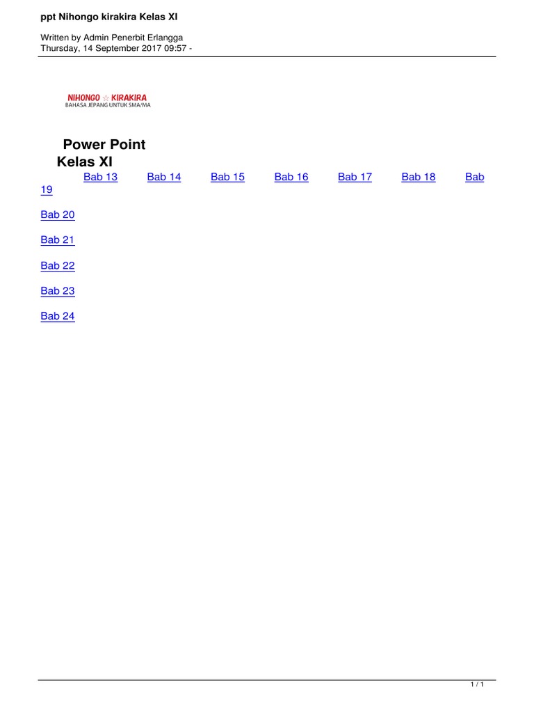 Nihongo Kirakira XI PowerPoints | PDF