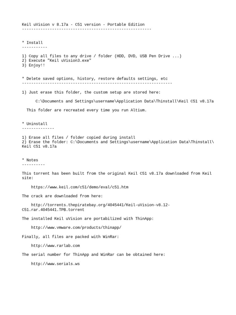 Keil Uvision V8.17a C51 Portable | PDF