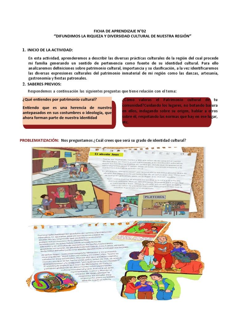 Ficha de Aprendizaje N°02 | PDF | Patrimonio cultural