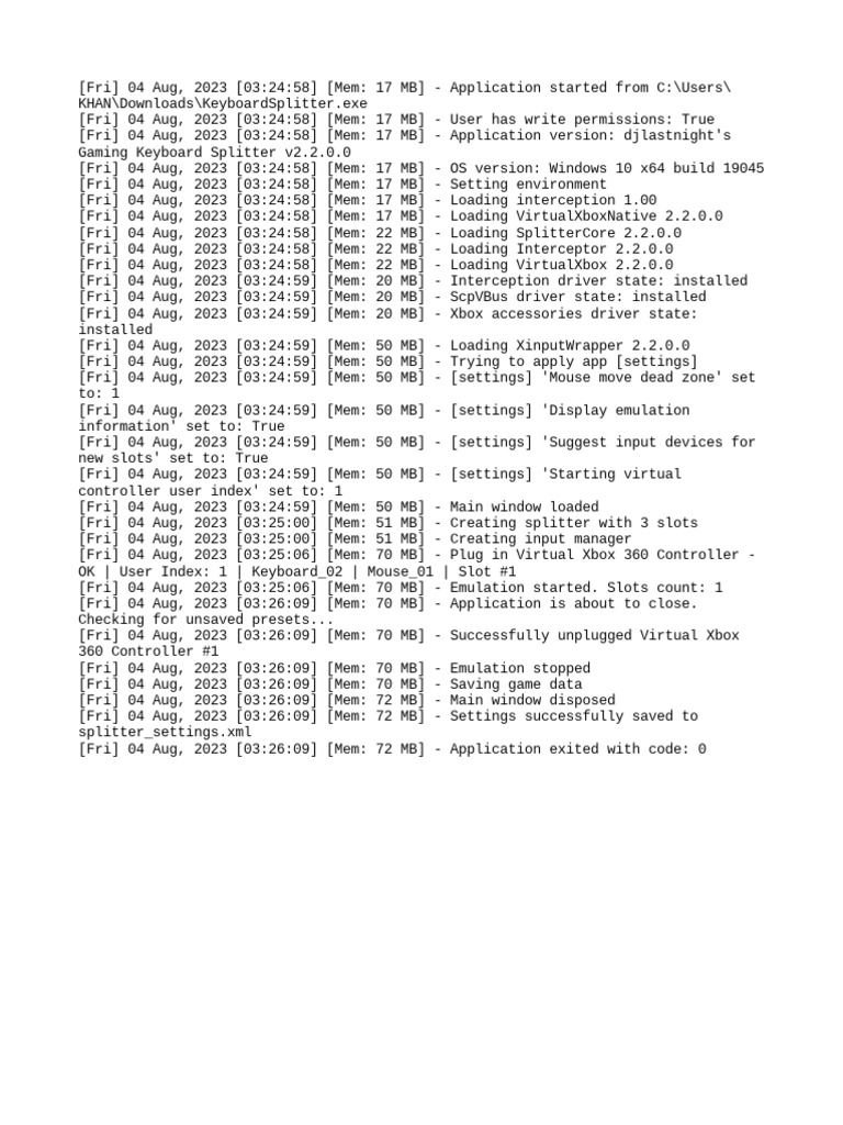 Splitter Log | PDF | Microsoft Windows | System Software