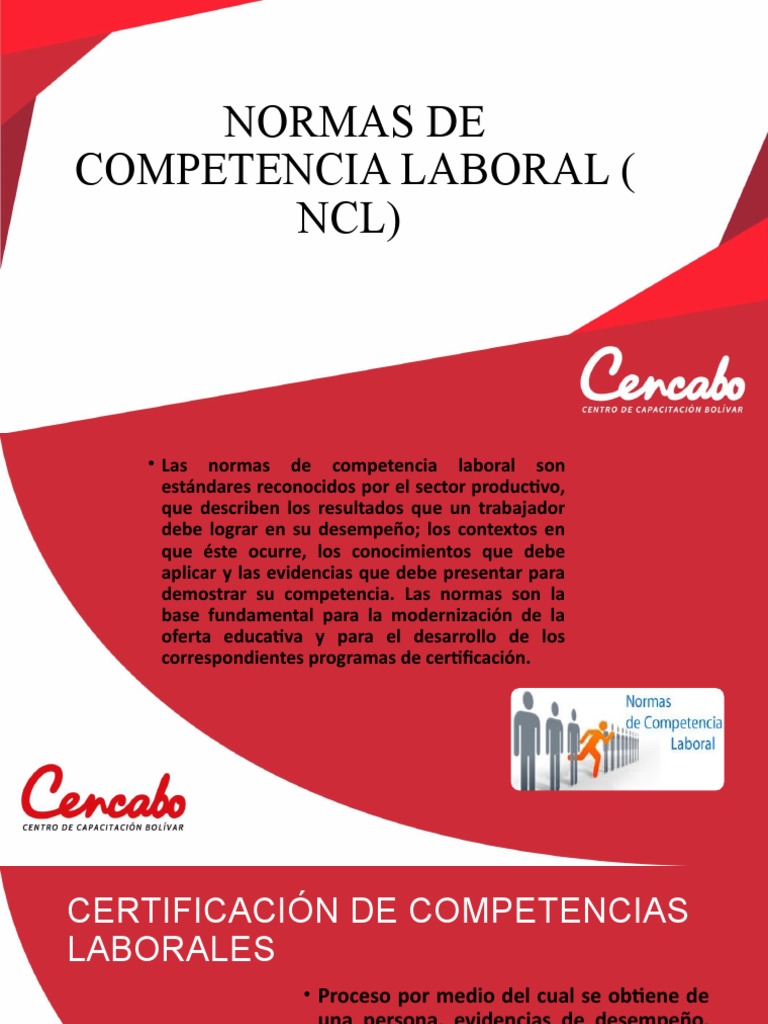 Presentacion Normas de Competencia Laboral para Certificacion | PDF | Evaluación | Business
