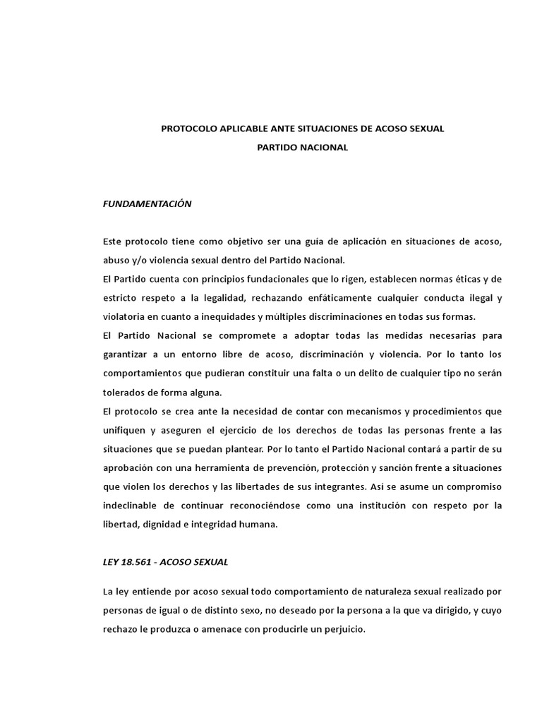 Protocolo Acoso Sexual - PN - 2023 | PDF