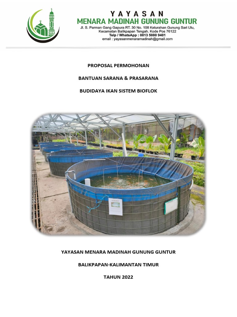 Proposal Budidaya Ikan Sistem Bioflok | PDF