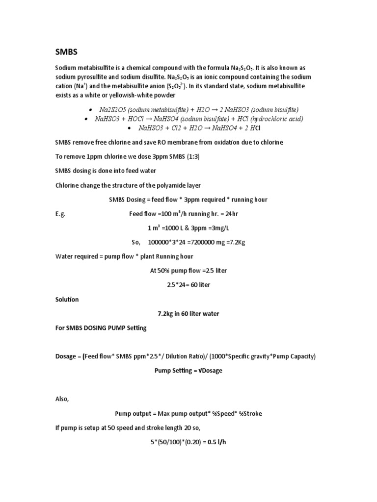 Dossing Chemicals | PDF | Chlorine | Phosphate