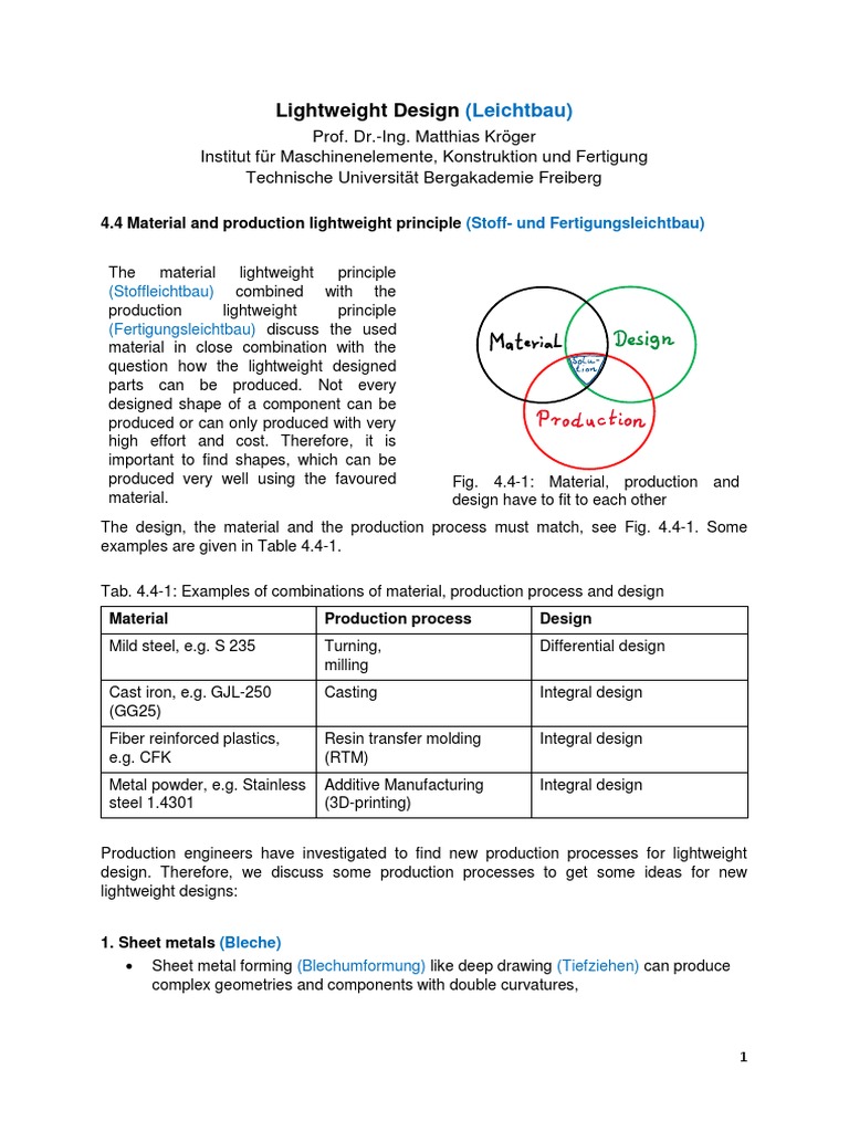 Leichtbau Skript Kroeger Kapitel 4 4 Fertigungsleichtbau | PDF | Computers