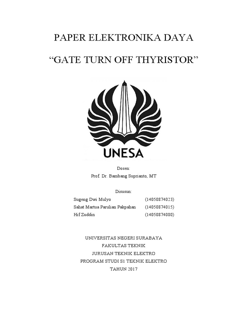 Gate Turn Off Thyristor Paper | PDF