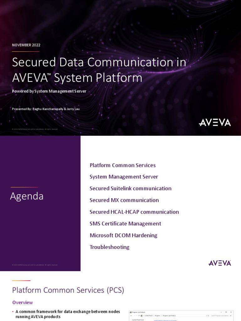 UC22NA 03OC10 AVEVA Lau Secured Data Communication in AVEVA System ...