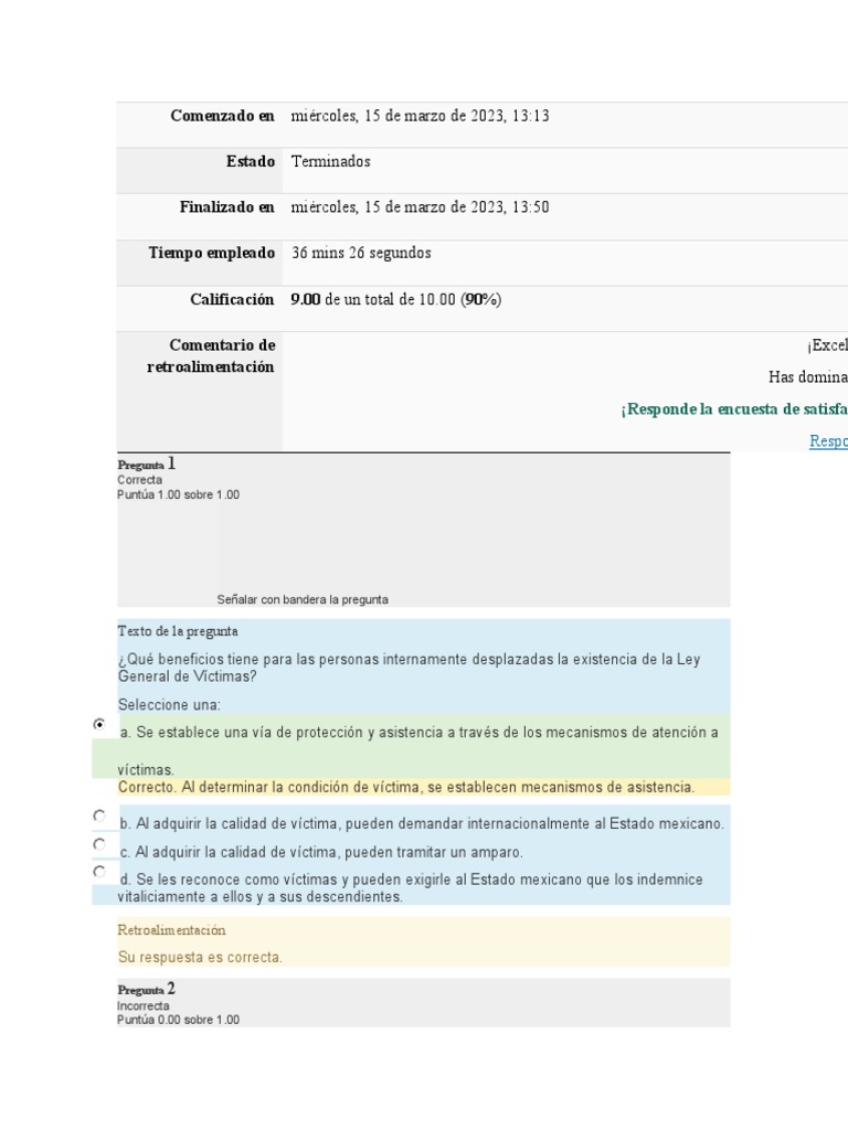 Examenes Modulo 4 Desplazamiento Forzado | PDF