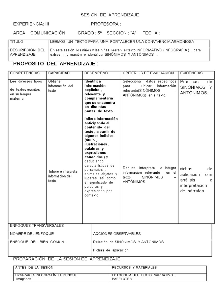 Sinonimos y Antonimos | PDF