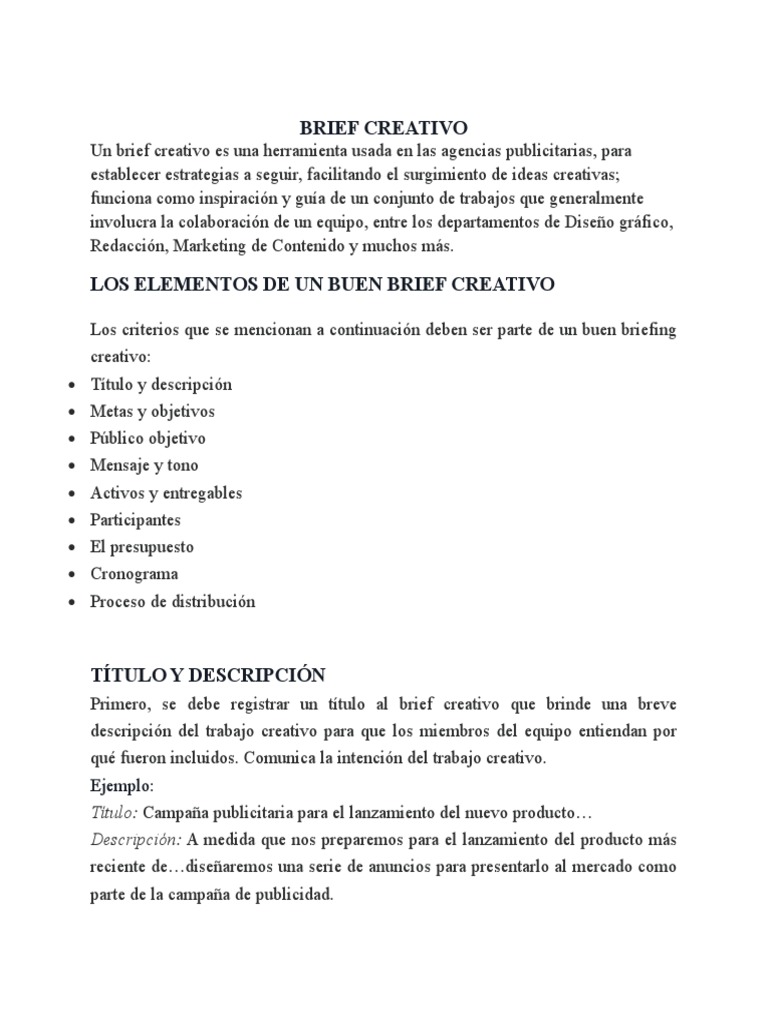 Brief Creativo | PDF