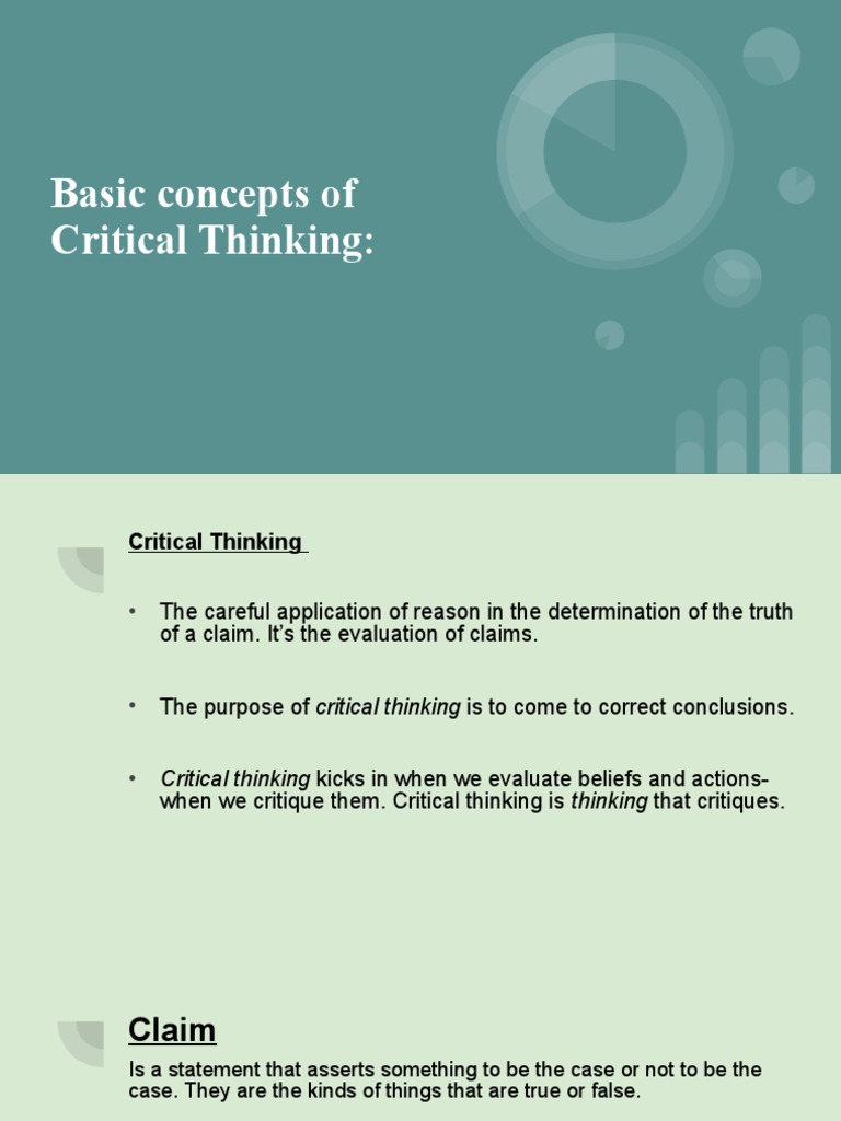 Lesson 1 Basic Concepts of Critical Thinking | PDF | Argument ...
