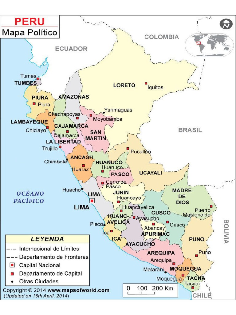 Mapa Politico Del Perú | PDF